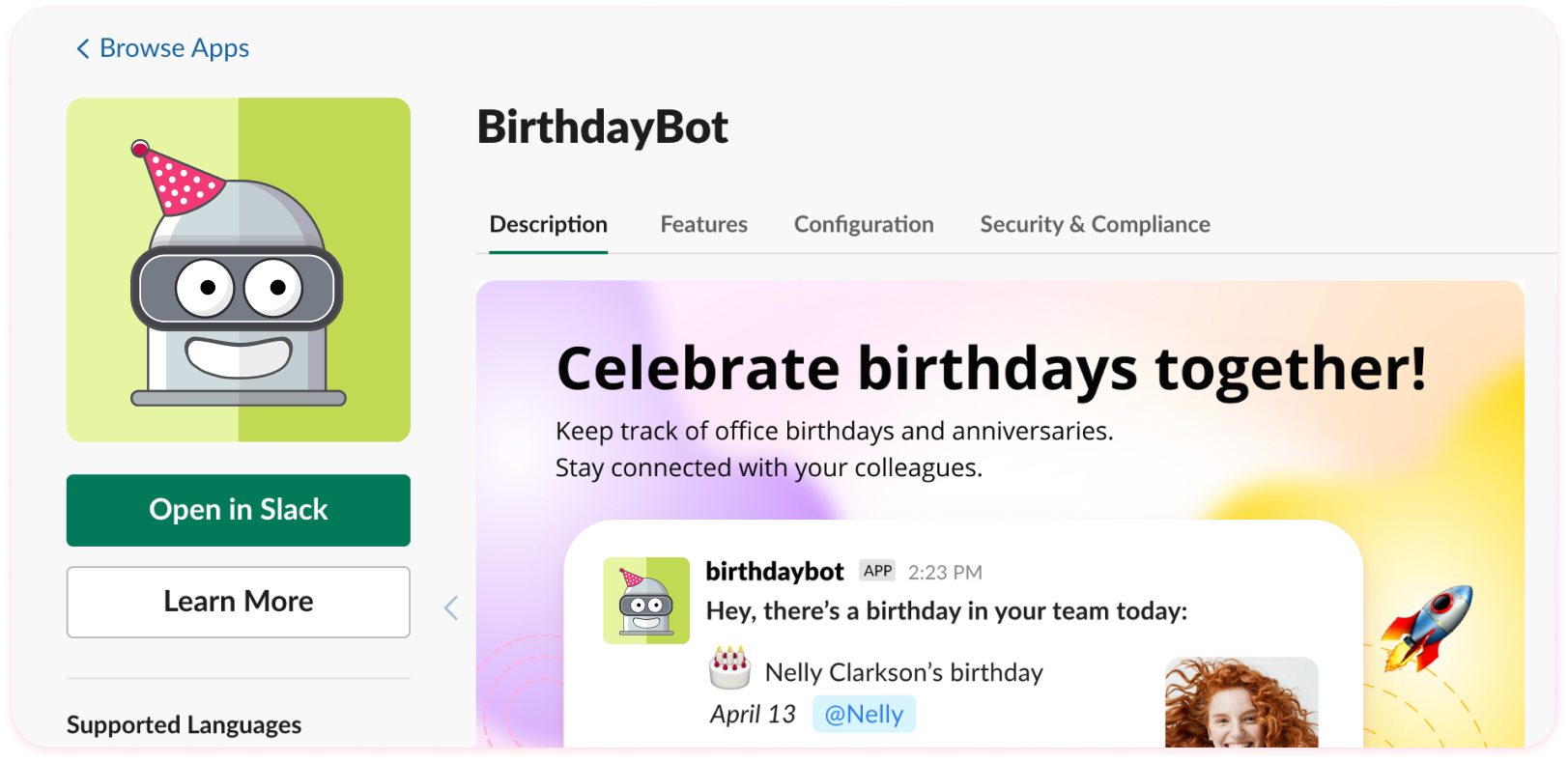 BirthdayBot - Celebrate birthdays together in Slack