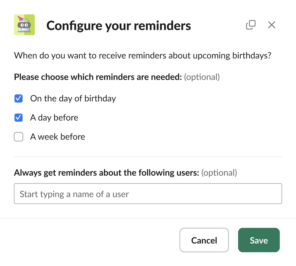 Slack Birthday Bot setup - automated birthday and anniversary cards ...