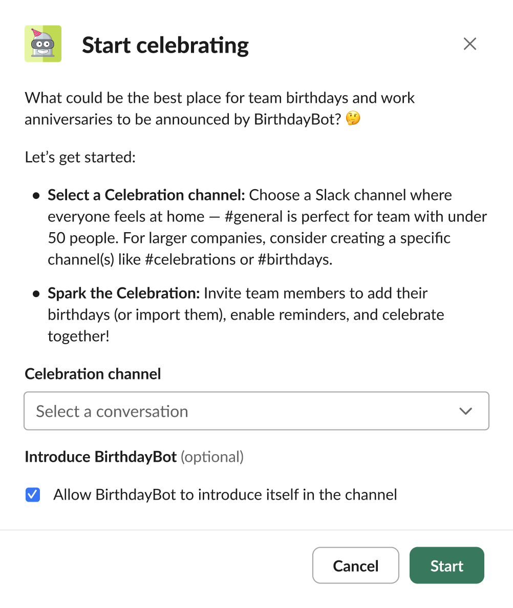 Slack Birthday Bot setup - automated birthday and anniversary cards ...